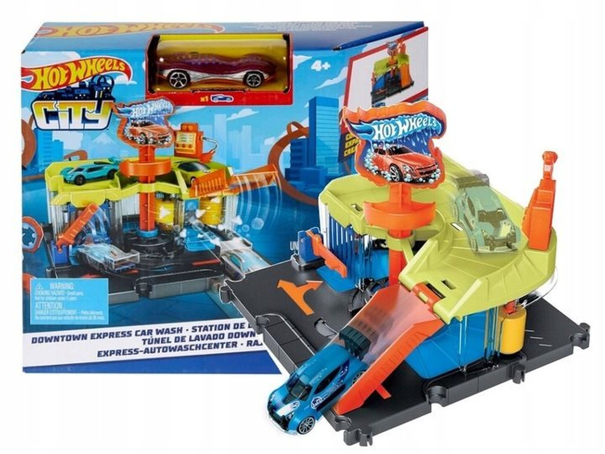 Игрушечный трек Hot Wheels City- Игровой набор Экспресс-Автомойка с 1 машинкой - Хот Вилс HDR24 HDR27