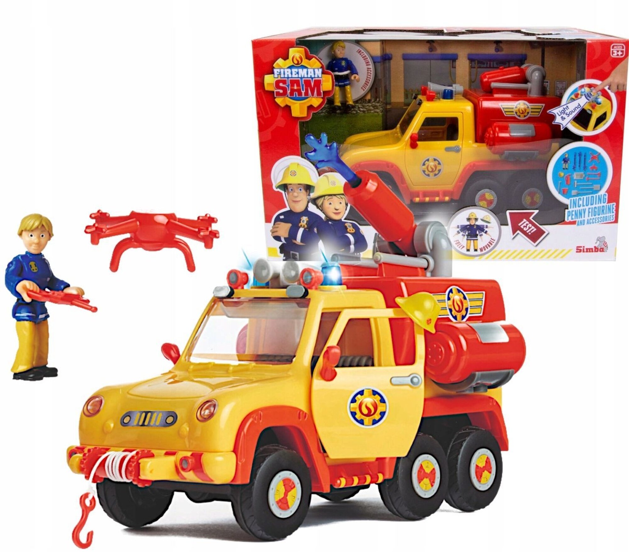 Игрушечный транспорт Simba Пожарный Сэм - Набор Автомобиль Fireman Sam Venus 2.0 с фигуркой - 9251094