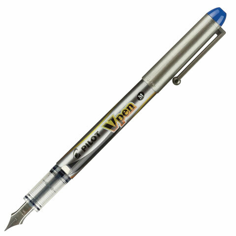 Ручка перьевая PILOT V-Pen, синяя, корпус серый, линия письма 0.58мм, SVP-4M L