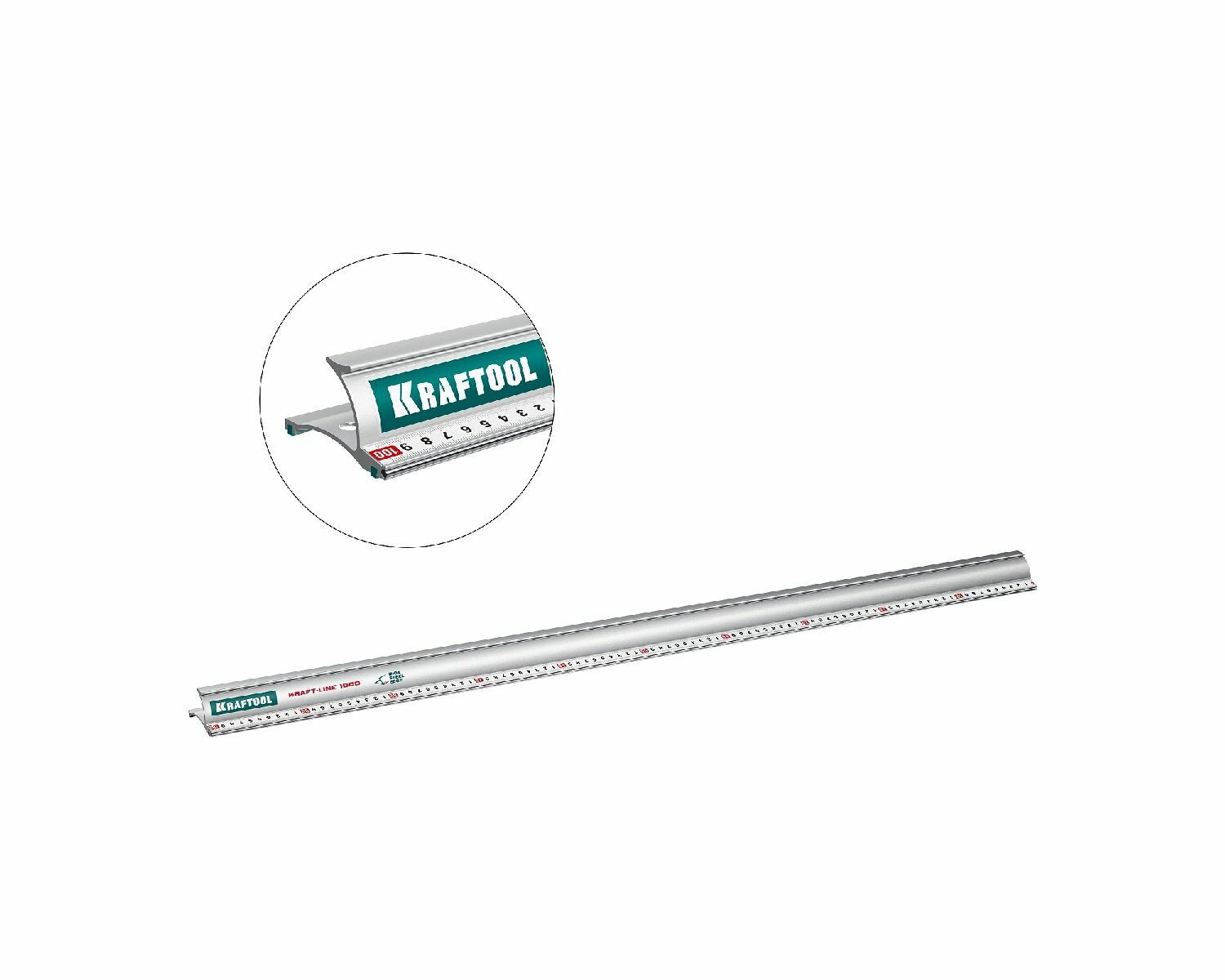 KRAFTOOL KRAFT-LINE, 1.0 м, усиленная алюминиевая линейка со стальной направляющей (34275-100) (34275-100)