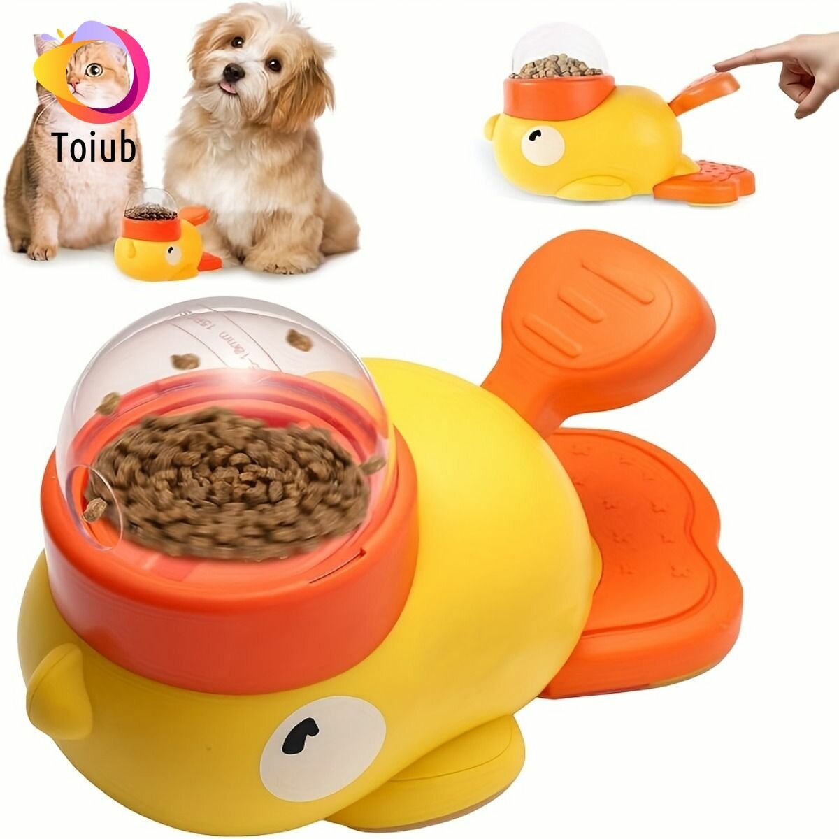 Интерактивная кормушка для собак и игрушка-головоломка в форме утки 2-в-1