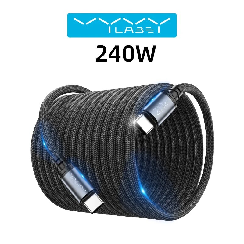 Кабель USB Type-C на Type-C 240W 2m для MacBook, iPad, iPhone, Xiaomi, Huawei