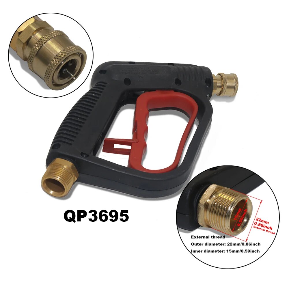 Портативный водяной пистолет высокого давления, регулируемая Машина для мойки автомобиля, быстроразъемный короткий водяной пистолет, насадка, водяной пистолет для пены, QP3695