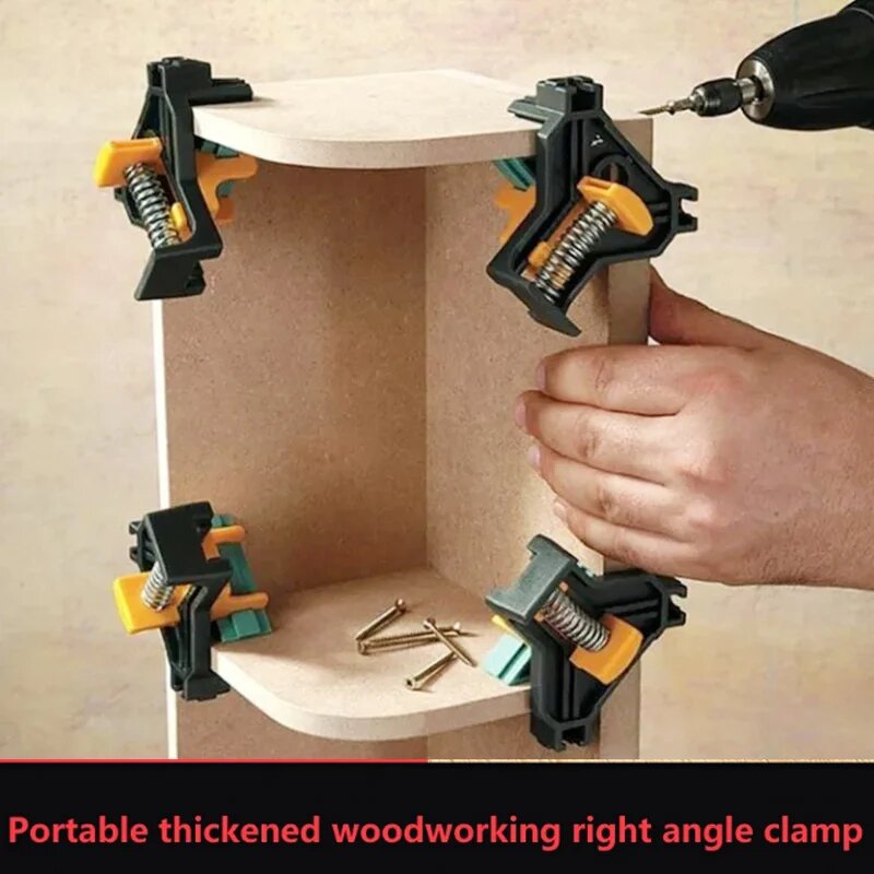 4 шт. угловые зажимы 90°, пластик, оранжевый/черный