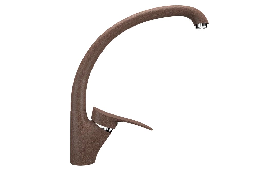 Смеситель для кухни Ulgran U-001 U-001-307 с поворотным изливом, коричневый, матовый, однорычажный, латунный, с керамическим картриджем