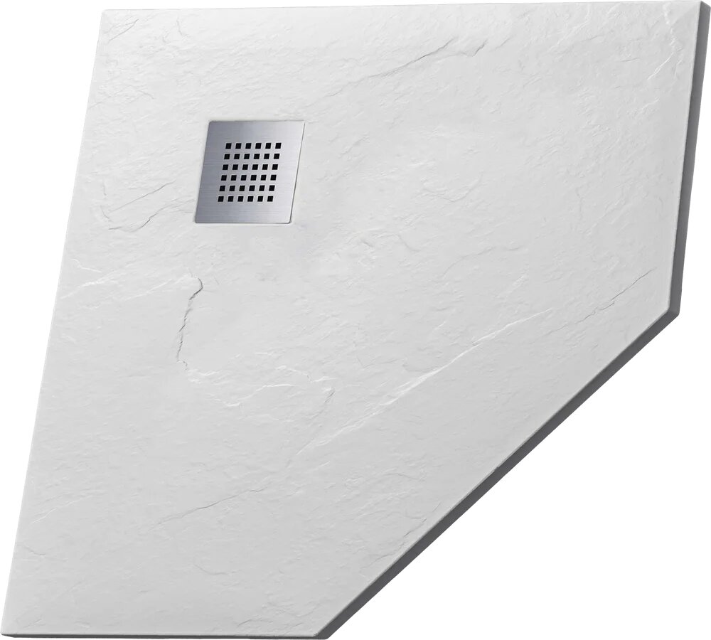 Поддон для душа Grossman Strong GR-S1100100D из искусственного камня, 100x100 см, низкий, пятиугольный, с антискользящим покрытием, немецкий