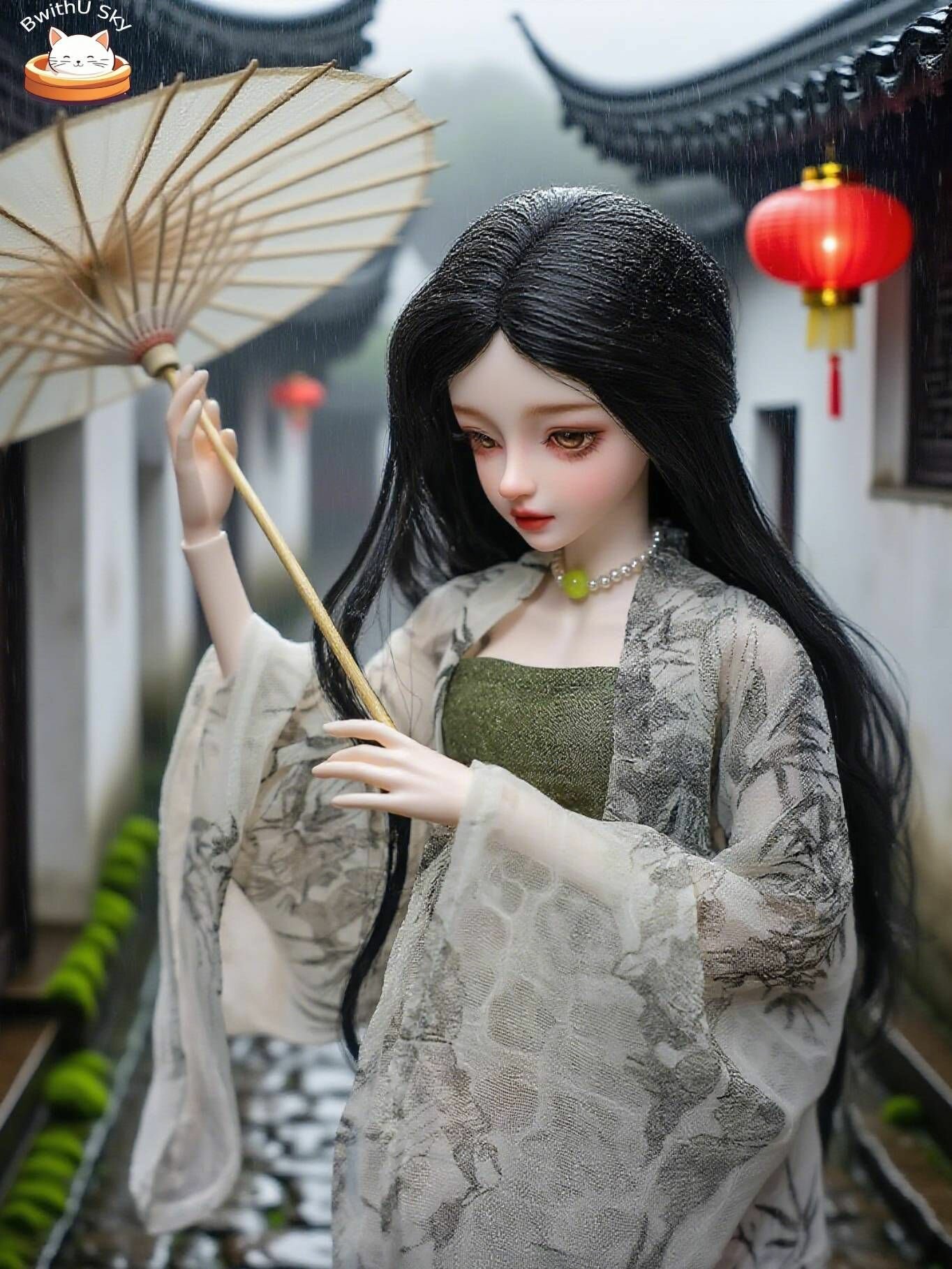 BwithU 1/4 BJD Кукла Libra: Libra в Китайском Традиционном наряде с зонтом Элегантная кукла в стиле Древней Китая