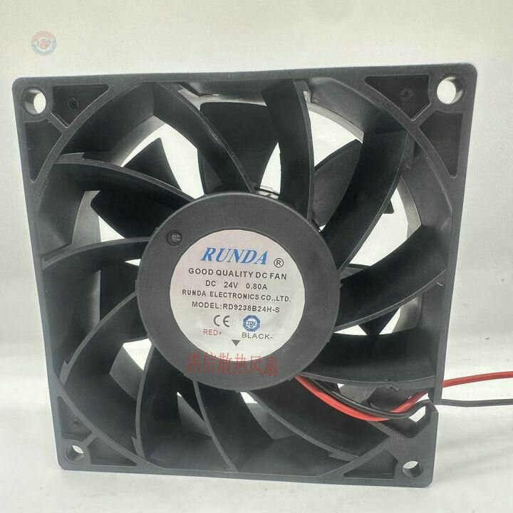 Тихий инверторный вентилятор RUNDA RD9238B24H-S 24V 0.80A 9 см для охлаждения серверов, блоков питания и электроники, низкий шум, долговечный