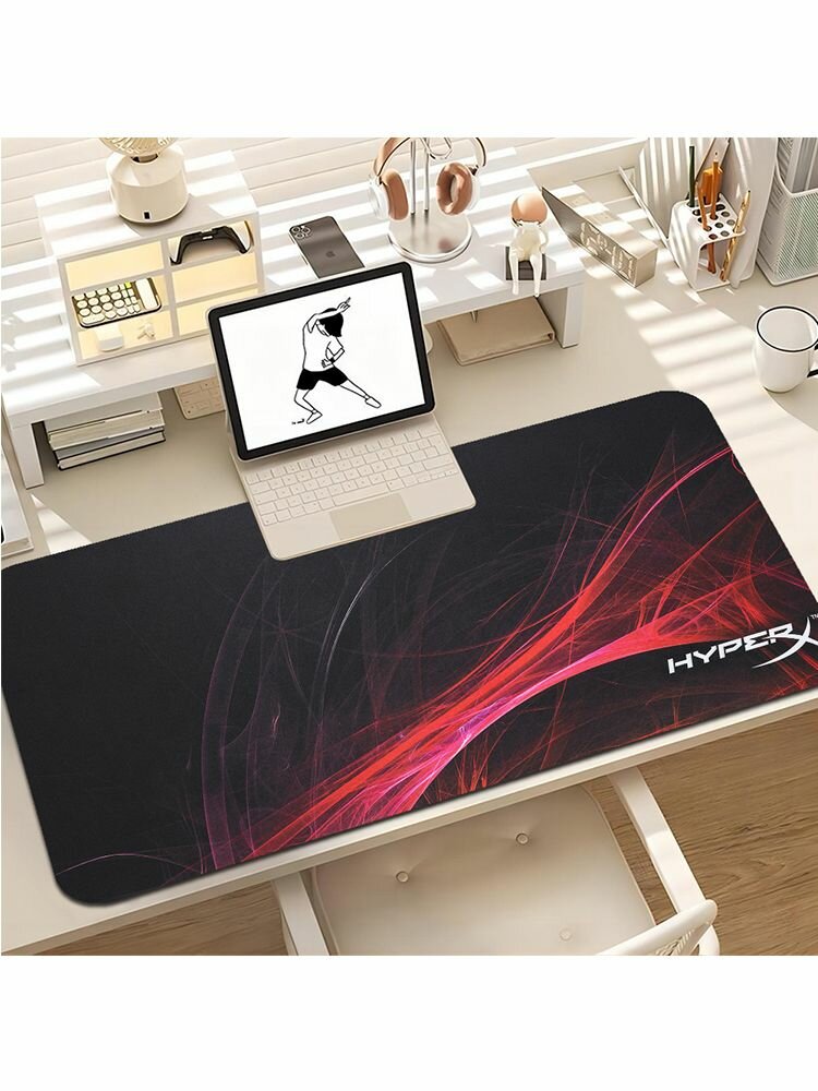 Коврик HyperX, нескользящий, прошитые края, XXL, черный, красный или белый