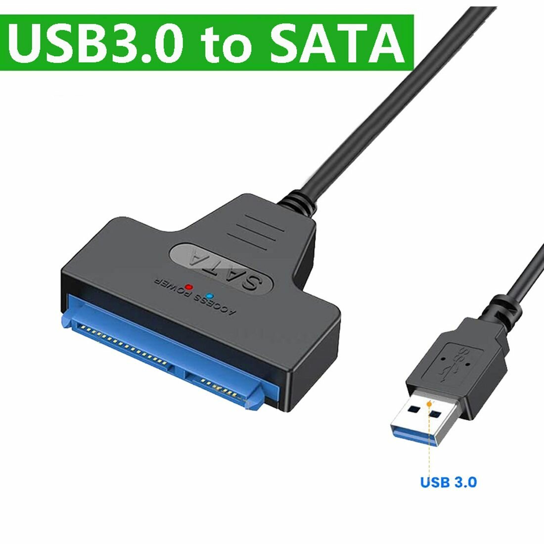 Кабель USB Sata Адаптер Sata 3 - USB 3.0 Кабель-адаптер USB Sata Поддержка 2,5-дюймового твердотельного жесткого диска