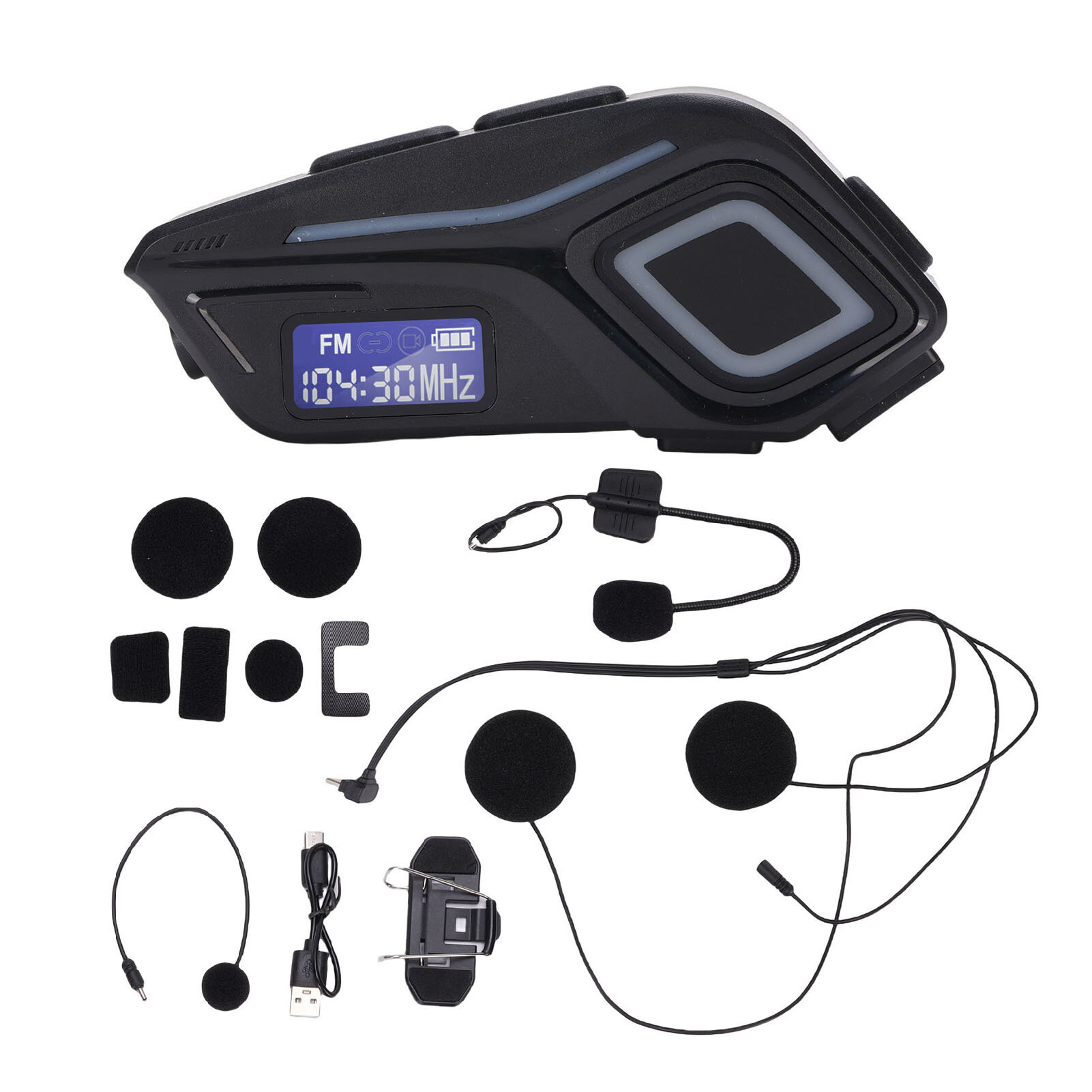 Многофункциональная гарнитура с Bluetooth 5.4 и защитой от дождя IPX8 для мотоциклетного шлема.