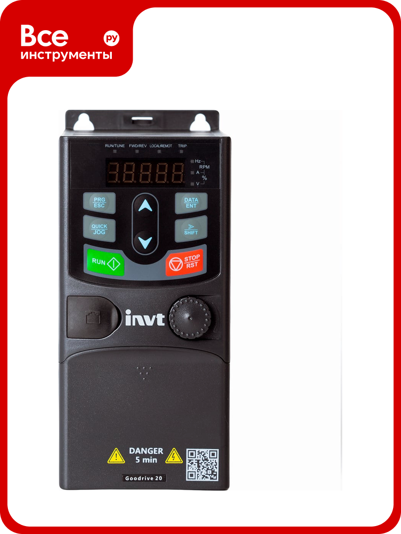 Частотный преобразователь INVT GD2 1,5 кВт 380В IP 20 (GD20-1R5G-4) 90001-01079