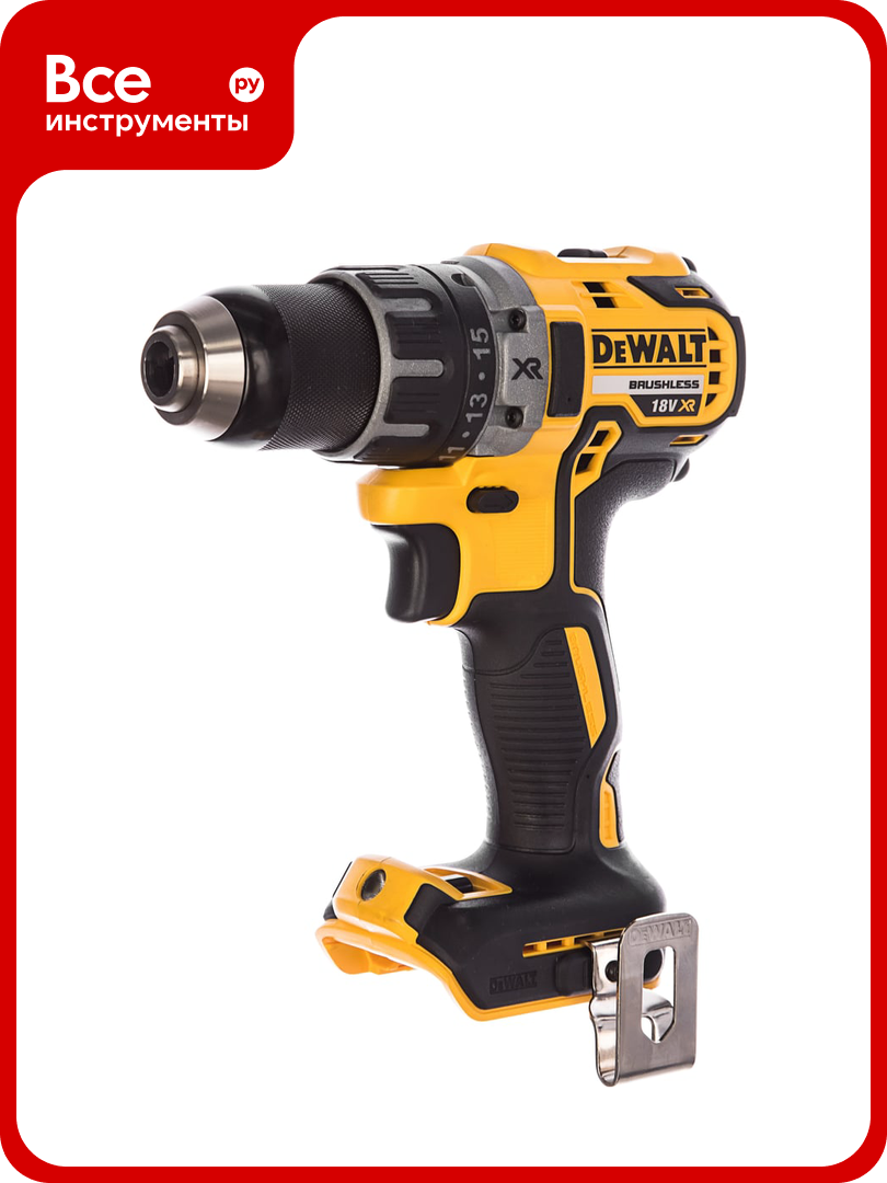 Дрель-шуруповерт DEWALT DCD791NT с бесщеточным двигателем, двумя скоростями и реверсом для сверления и закручивания в металле и дереве