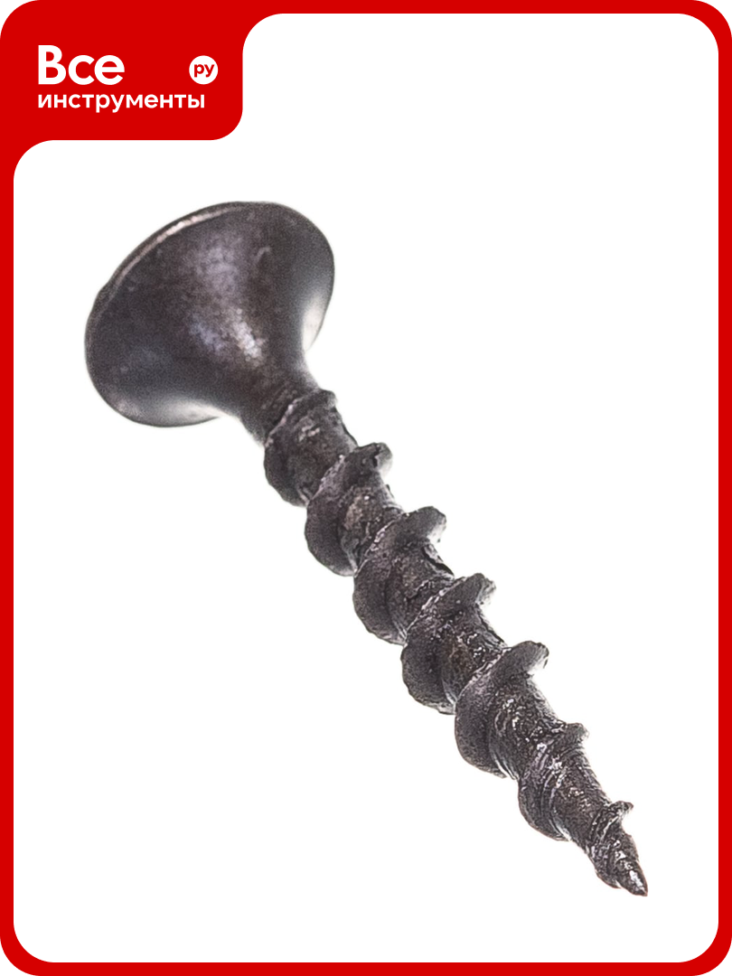 Саморез по дереву креп-комп черный 3,5х25 1000шт чд25ф фосфатированное покрытие, потайная головка, острый наконечник