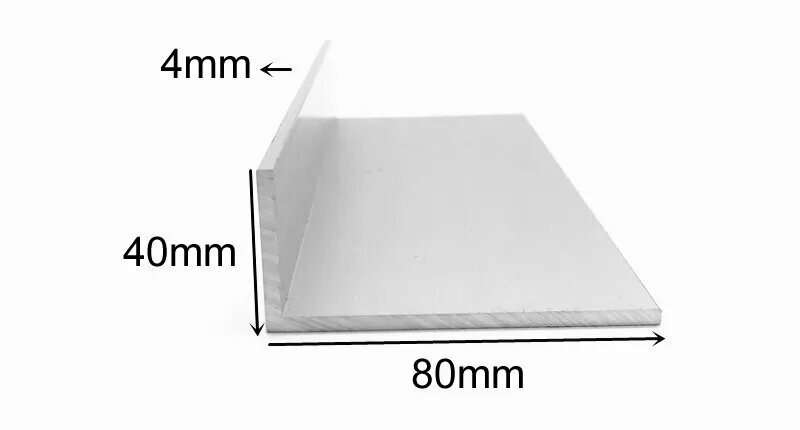40x80 мм, толщина 4 мм/5 мм, 6063 алюминий под прямым углом, L-образный алюминиевый сплав, алюминиевый окантовка, треугольный профиль, декоративные материалы 245mm, thick 4mm