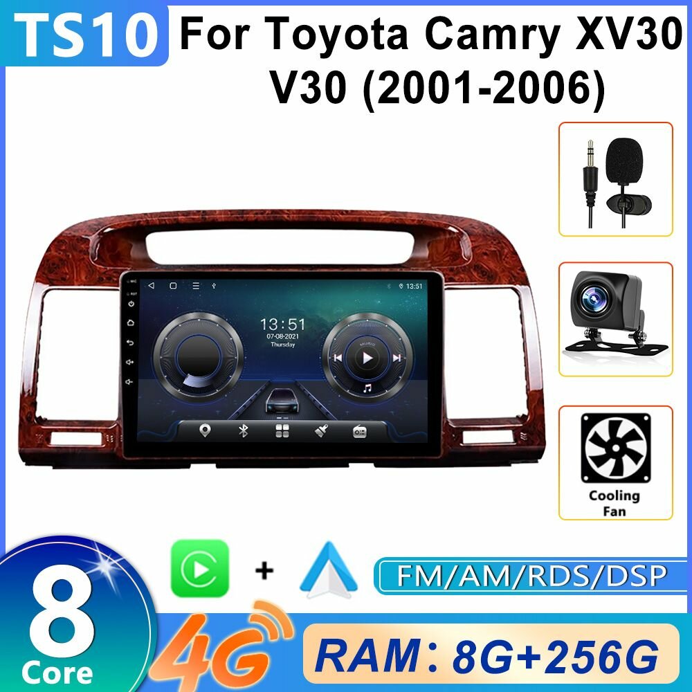 Автомагнитола Toyota Camry v30 (2001-2006) / 4G-SIM Wifi Bluetooth Gps навигатор Мультимедиа автомабиля