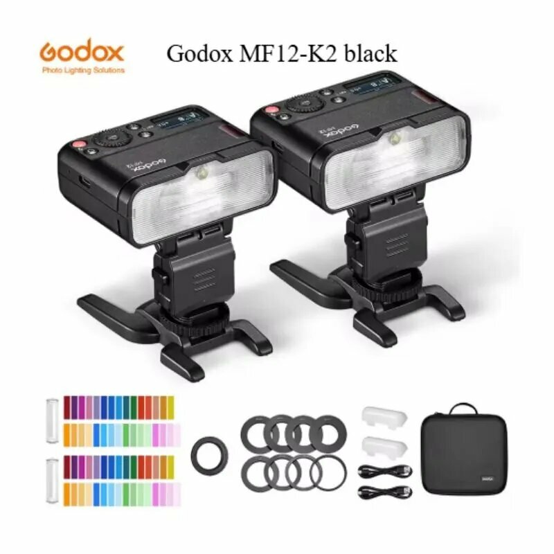 KNOW EASY-Godox MF12 K2 Макровспышка Цветная подсветка 2,4 ГГц Беспроводная система X TTL Вспышка Speedlite для Fuji Canon Nikon Sony Olympus Camera