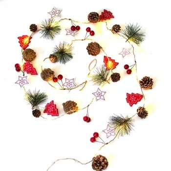 Рождественские гирлянды из сосновых шишек