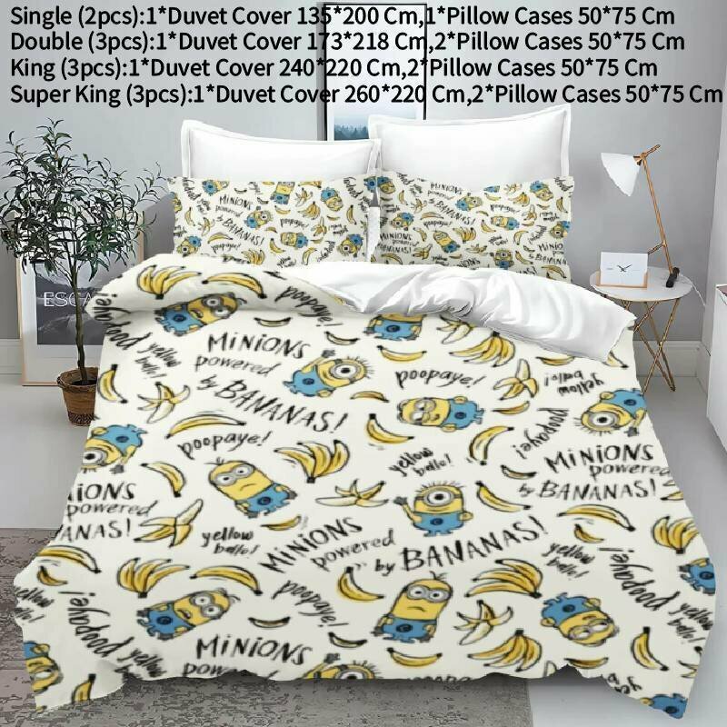 Набор постельного белья миньоны для детей с флисовым материалом для сна комфорт одноместный