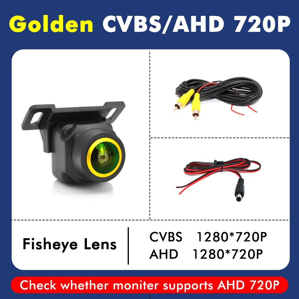 SMARTOUR Автомобильная камера заднего вида 180 градусов Серебряная рыбий глаз ночного видения 4K AHD 1920*1080P CVBS NTSC Универсальная резервная парковочная камера, CVBS AHD 720P