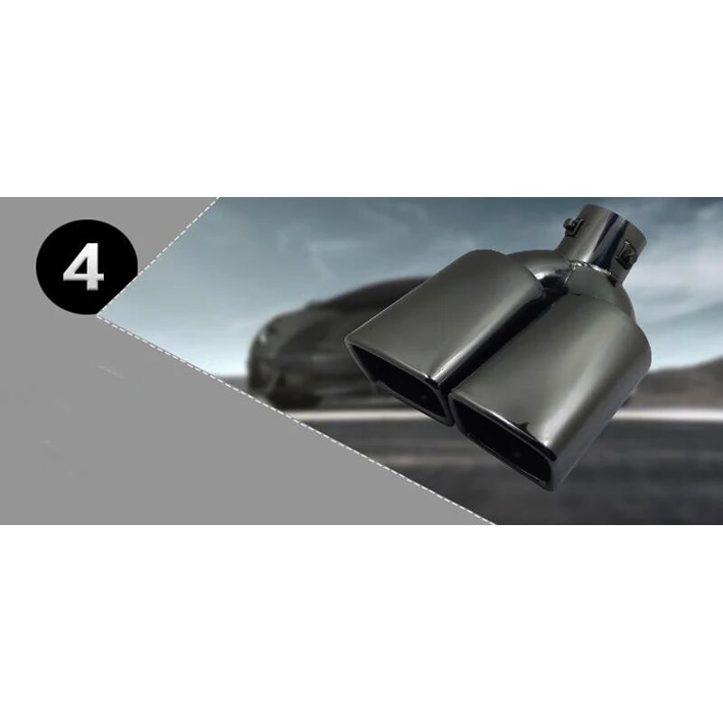 Выхлопная труба для Audi A1 A3 A4, Модифицированная двухсторонняя выхлопная труба с квадратным отверстием, глушитель, автомобильные аксессуары, 1pcs