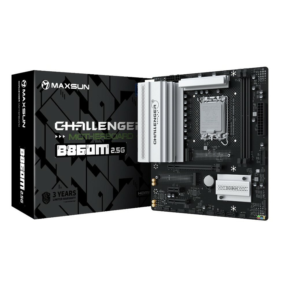 MAXSUN Материнская плата MS-Challenger B860M 2.5G LGA 1851 2хDDR V 2хM.2