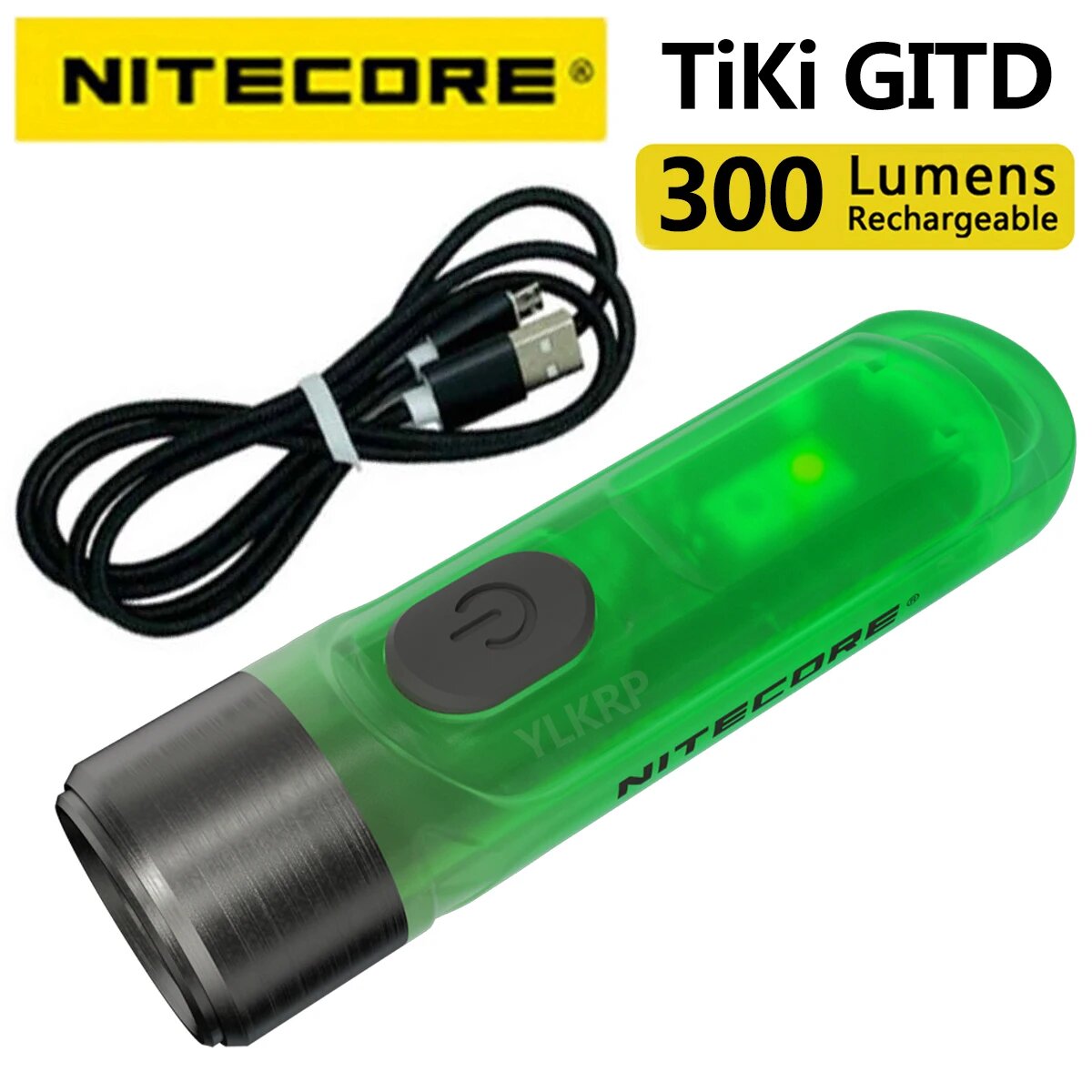 NITECORE TIKI GITD LED фонарик 300 люмен tiki GITD With Cable