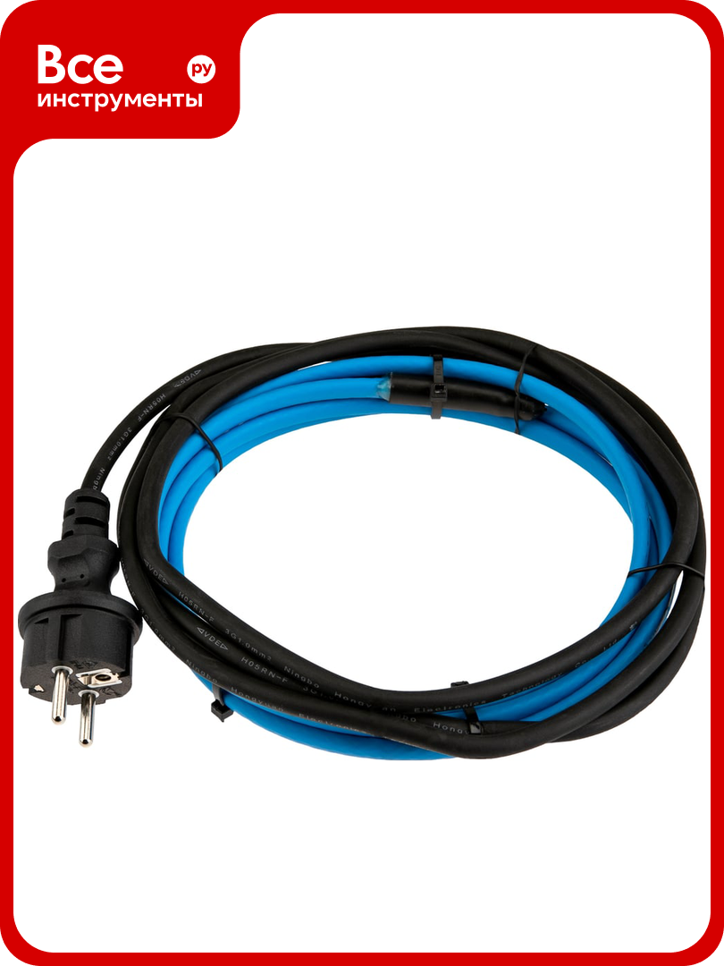 Саморегулирующийся греющий кабель REXANT 15MSR-PB на трубу 2м 30Вт комплект, для профилактики замерзания бытовых