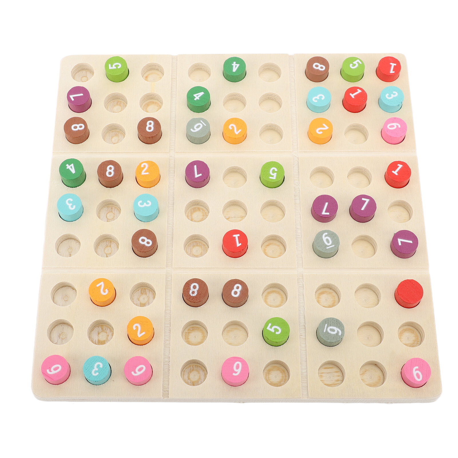 Цветная логическая игра судоку, двухсторонняя, два режима игры, математическая игрушка-головоломка, деревянная настольная игра-головоломка судоку