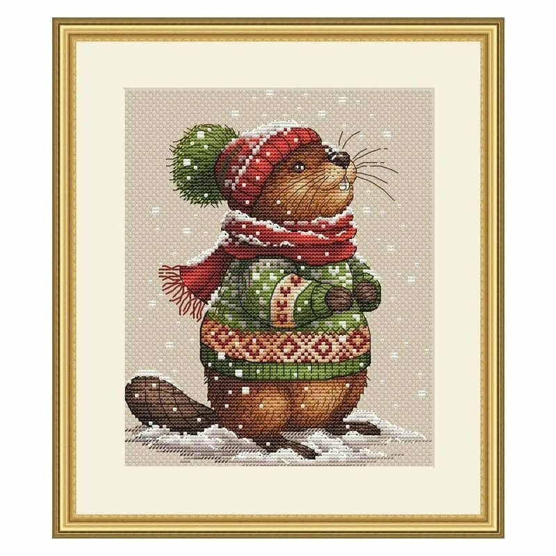 Набор для вышивания крестом, бобр, Маленькие животные, Сделай своими руками, Ручная рукодельная работа 16x20CM