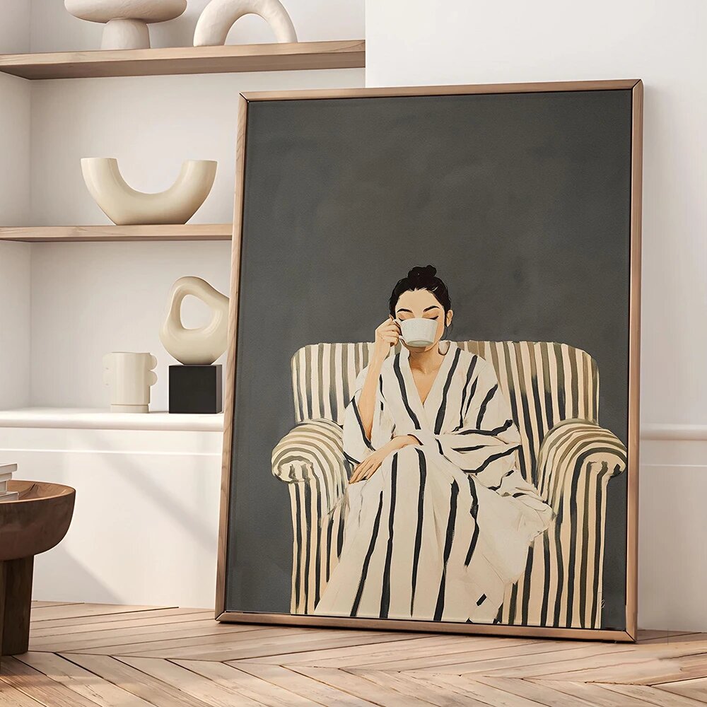 Постер "Женщина с чашкой" 40x60см, цвет CJ54725