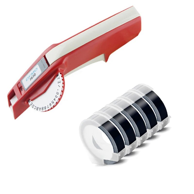 Ручной этикетки Dymo 1610 для 3D тиснения, пластик 1610, ручной принтер 1610, органайзер, Xpress, ручная машина, 1610 with 5black