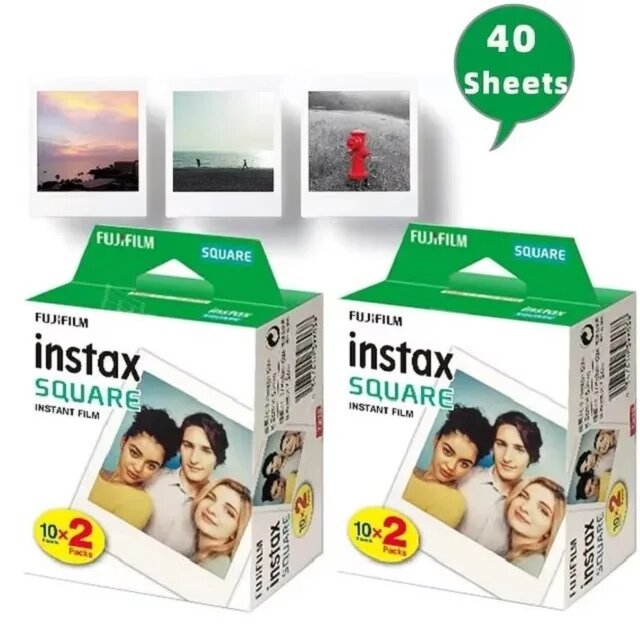 Fujifilm Instax Square White Edge Films 20-100 листов, 40 Sheets