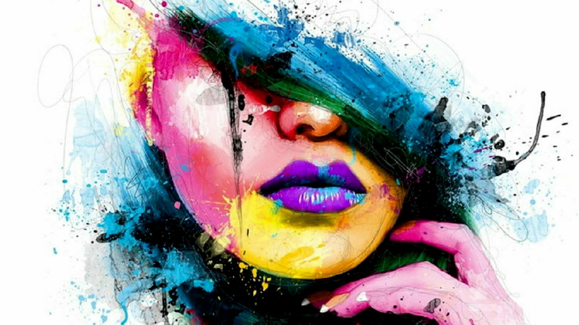 Картина Красивое лицо девушки 80х45 см