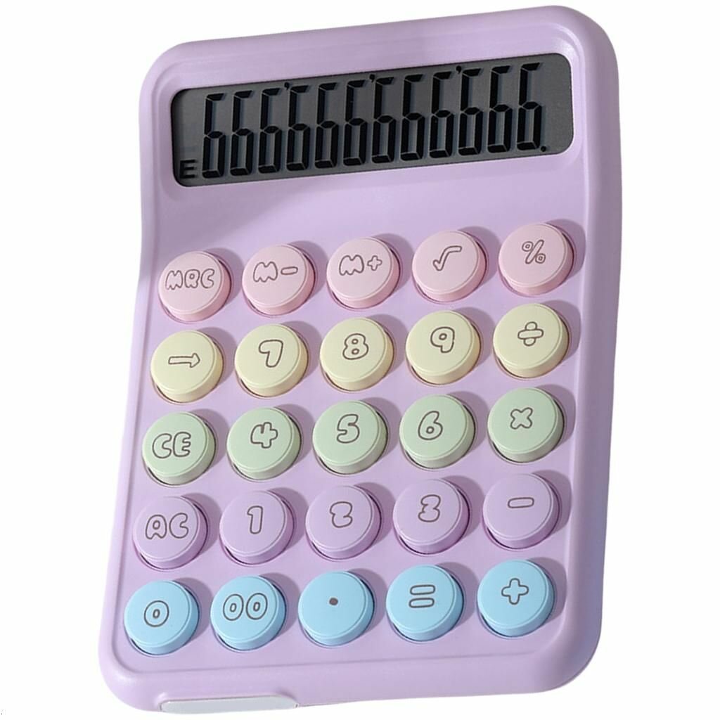 Настольный калькулятор, Цветной калькулятор с большим экраном, высокой стоимостью и симпатичной кнопкой отключения звука-фиолетовый