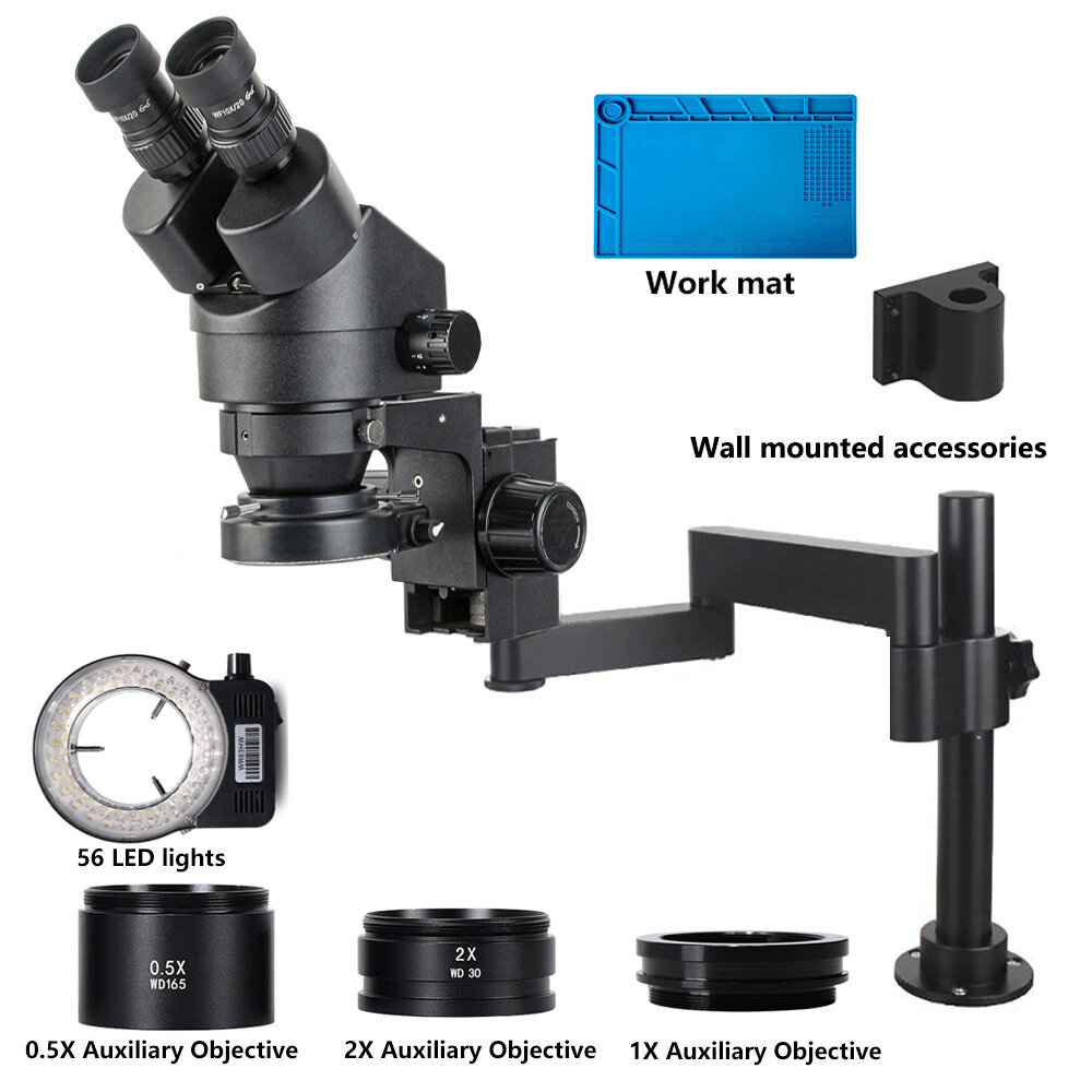 Бинокулярный микроскоп стереомикроскопа AMSZOOM может увеличить в 90 раз, оснащенный металлическими вращающимися подставками