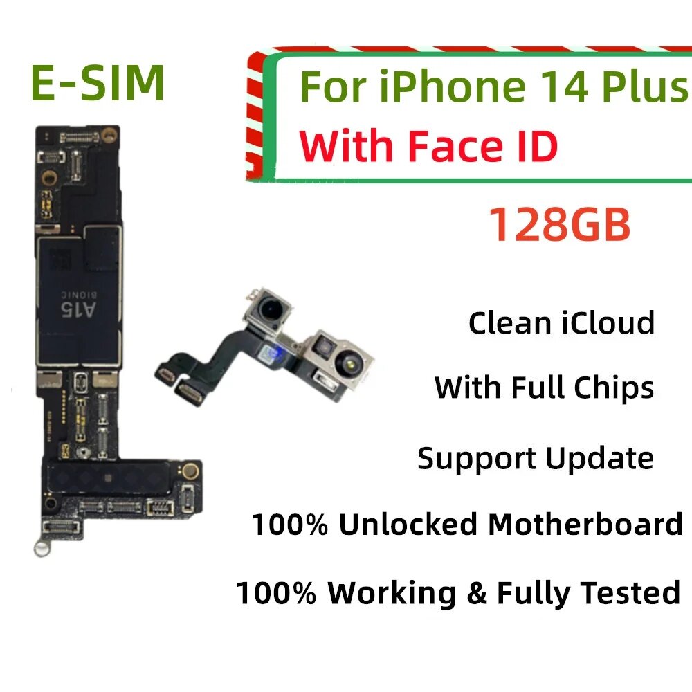 Разблокированная материнская плата для iPhone 14 Pro Max для iphone 14 Plus 14 ESIM14Plus 128g Face