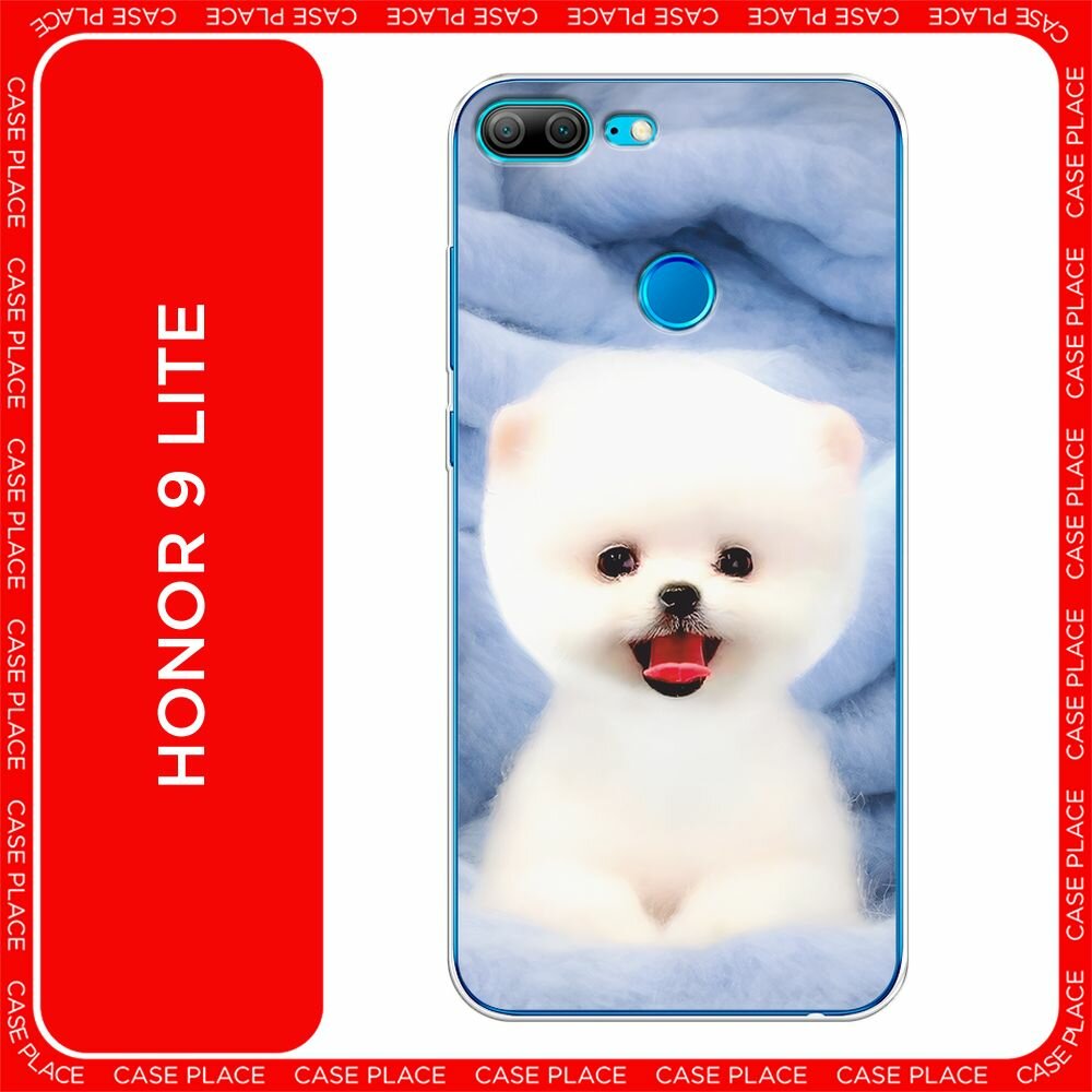 Силиконовый чехол на Honor 9 Lite / Хонор 9 Лайт с принтом Белый пёсик