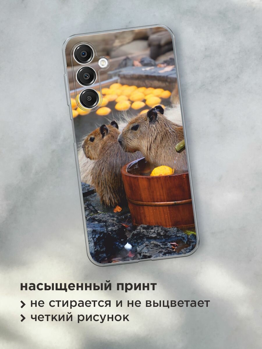 Чехол на Samsung Galaxy A16 / Самсунг А16 с принтом "Капибары отмокают" — фото 1