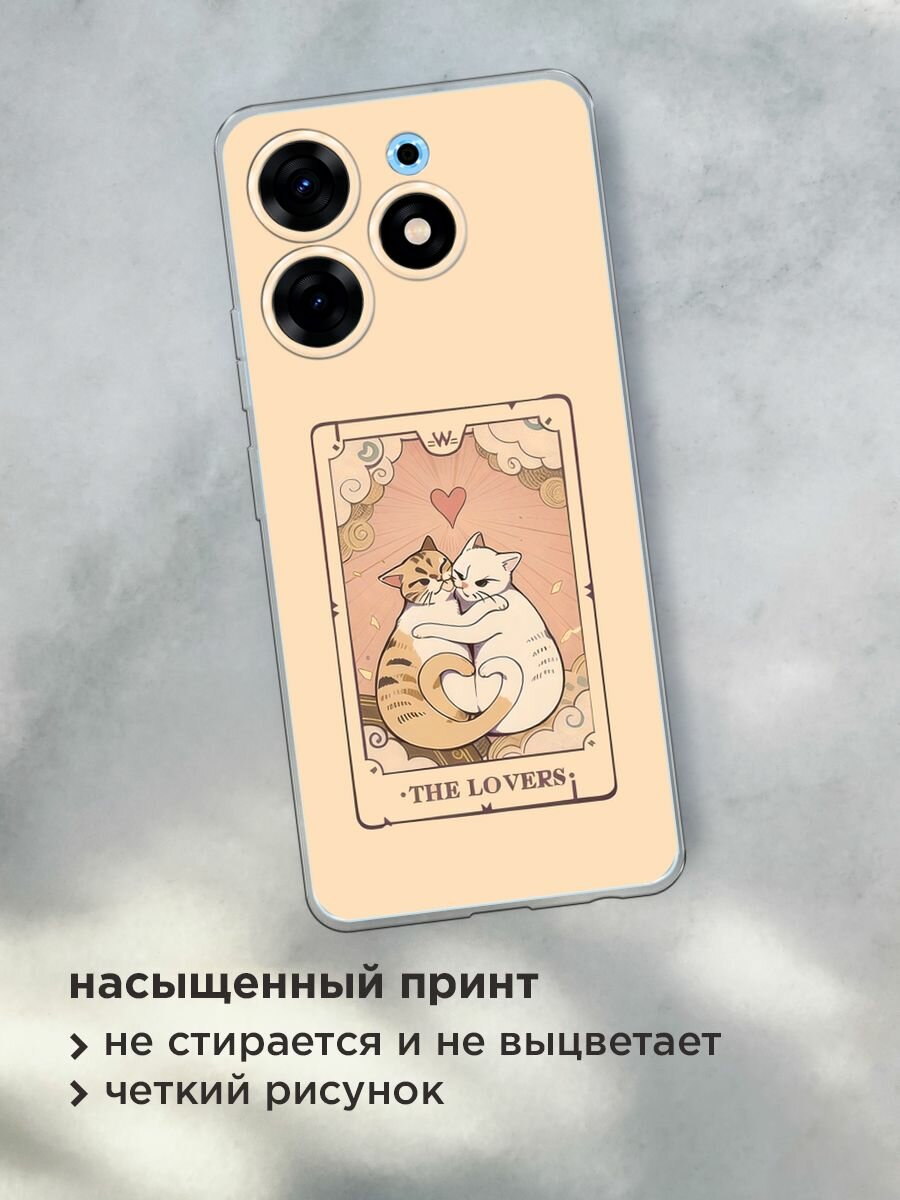 Чехол на Tecno Spark 10 Pro / Текно Спарк 10 Про с принтом "The lovers cats 1 - 14 февраля" — фото 1