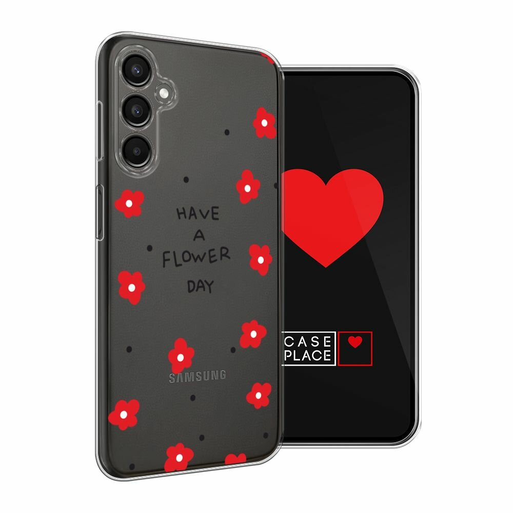 Чехол на Samsung Galaxy A24 / Самсунг Галакси A24 с принтом "Have a flower day 2", прозрачный — фото 1