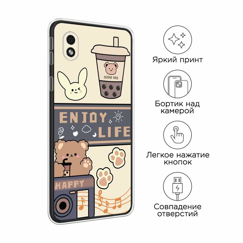 Чехол на Samsung Galaxy A01 Core / Самсунг Галакси А01 Core с принтом "Enjoy life 1" — фото 1