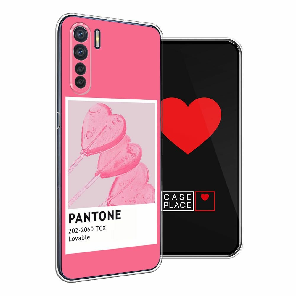 Чехол на Oppo A91/Reno 3 / Оппо A91/Рено 3 с принтом "Pantone Lovable 1 - 14 февраля" — фото 1