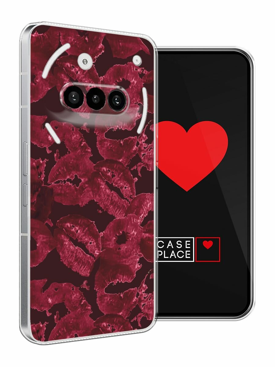 Чехол на Nothing Phone 3a / Нотинг Фон 3а с принтом Помада паттерн 1 — фото 1