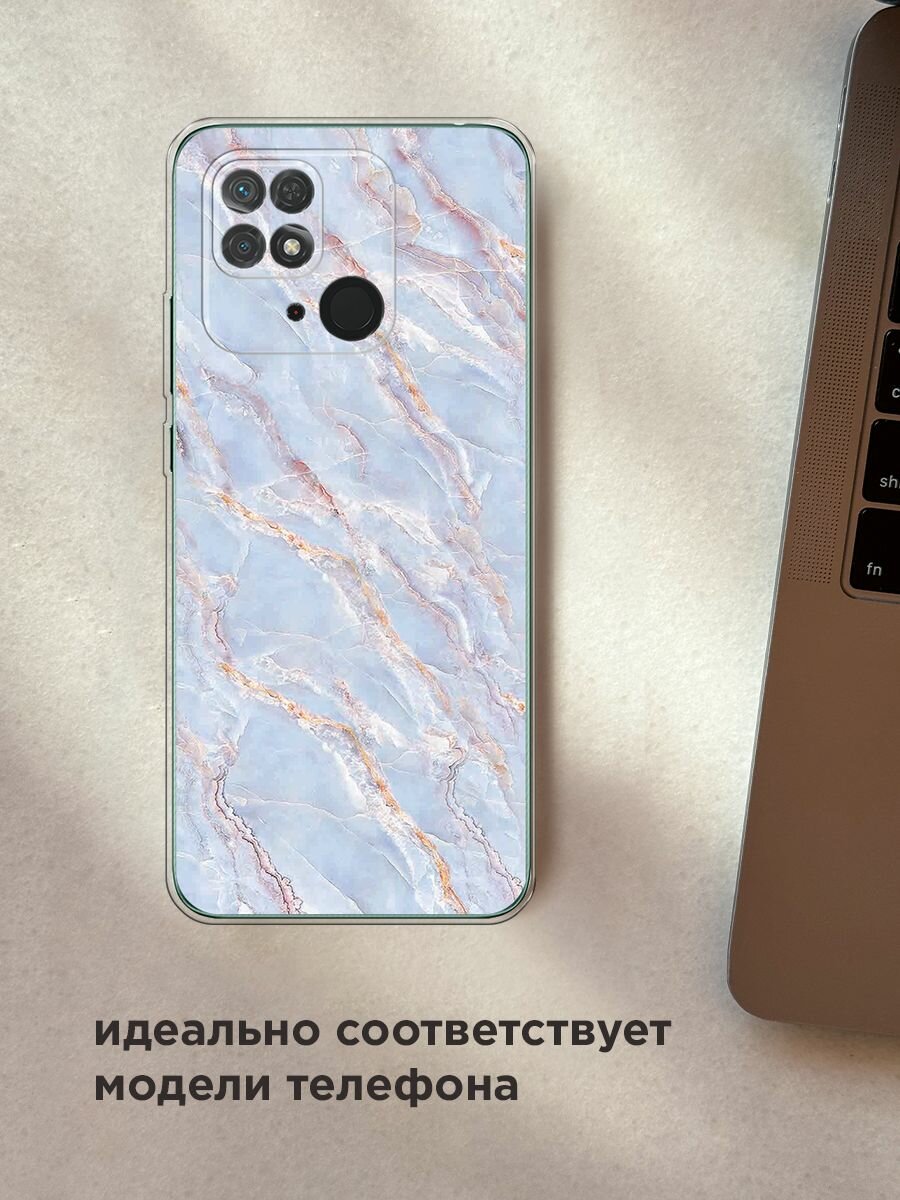 Чехол на Xiaomi Redmi 10C / Сяоми Редми 10C с принтом "Сиреневый мрамор" — фото 1