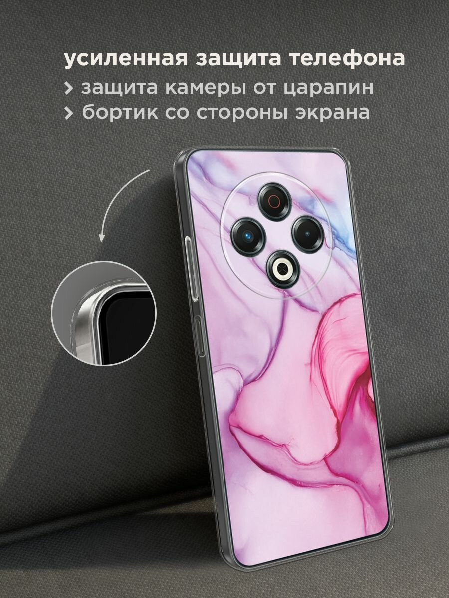 Чехол на Tecno Spark 30 / Текно Спарк 30 с принтом "Розовые мраморные разводы" — фото 1
