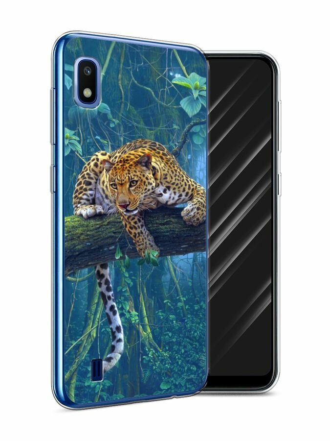 Чехол на Samsung Galaxy A10 / Самсунг Галакси А10 с принтом "Леопард охотник"