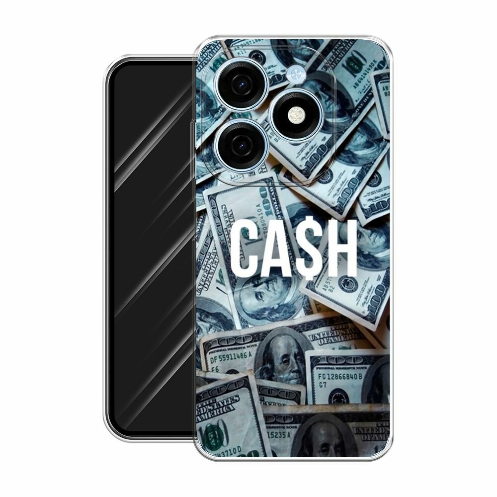 Силиконовый чехол на Tecno Spark 20 / Текно Спарк 20 с принтом "Cash" — фото 1