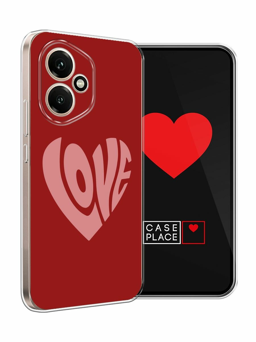 Чехол на Honor 400 / Хонор 400 с принтом "Love heart 1 - 14 февраля" — фото 1