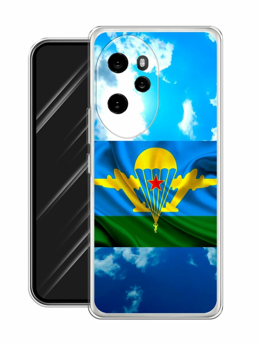 Чехол на Honor 100 Pro / Хонор 100 Про с принтом "ВДВ флаг в небесах" — фото 1